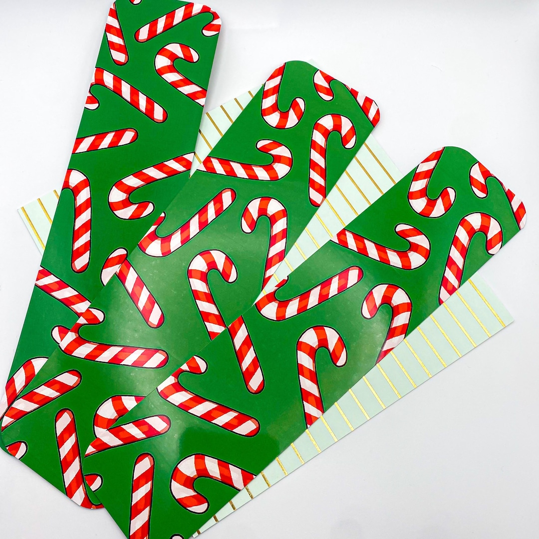 Candy Cane Christmas Bookmark Cozy Christmas Bookmark Double Sided ...