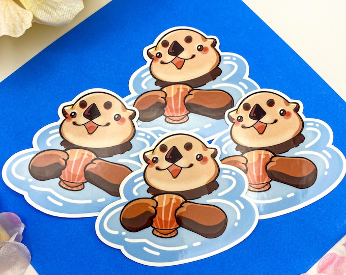 Chibi Kawaii Otter Sticker | Animal Stickers | Kawaii Cute Chibi | Kiss ...