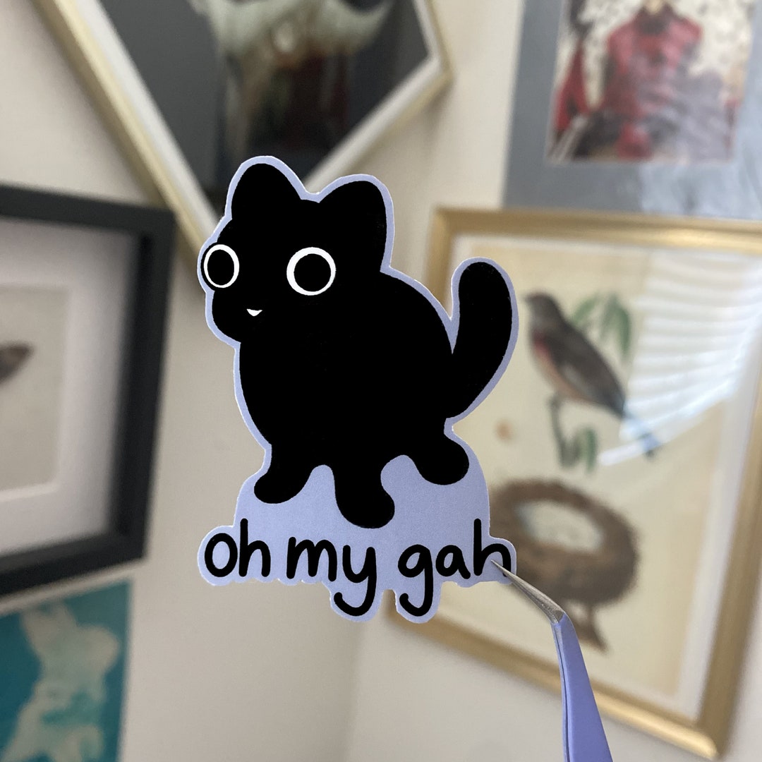 Black Cat Meme Sticker| Jinx the Cat Meme Sticker | Funny Cat Meme ...