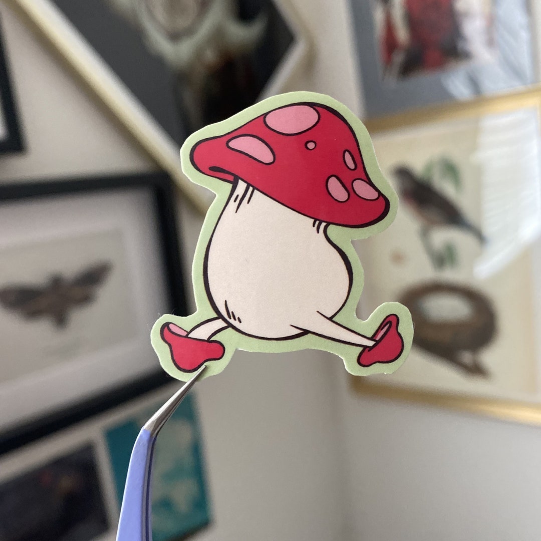 Dungeon Meshi Inspired Running Mushroom Sticker | Senshi Anime Sticker ...
