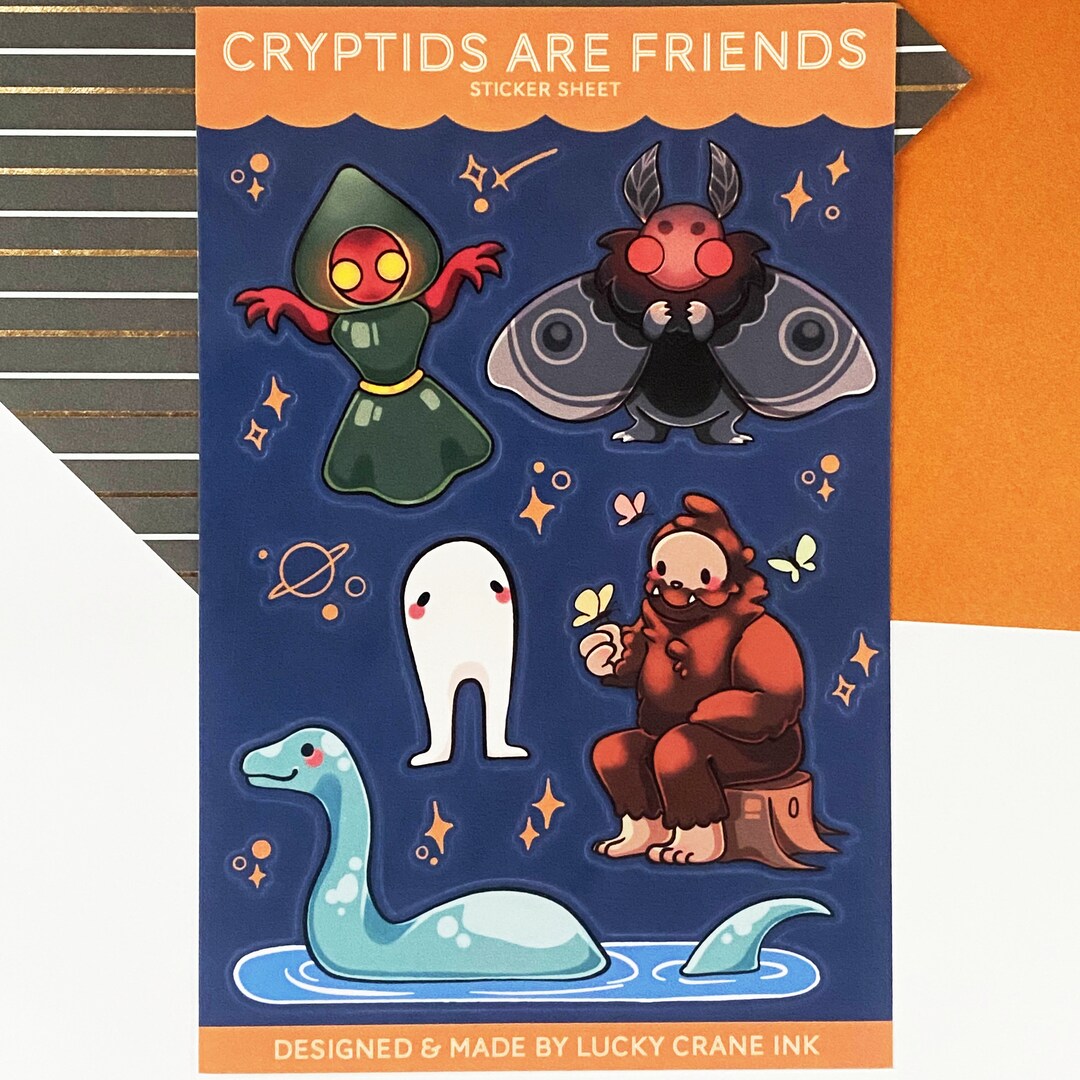 Cryptids Are Friends! Halloween Sticker Sheet! | Cute Planner, Journal ...