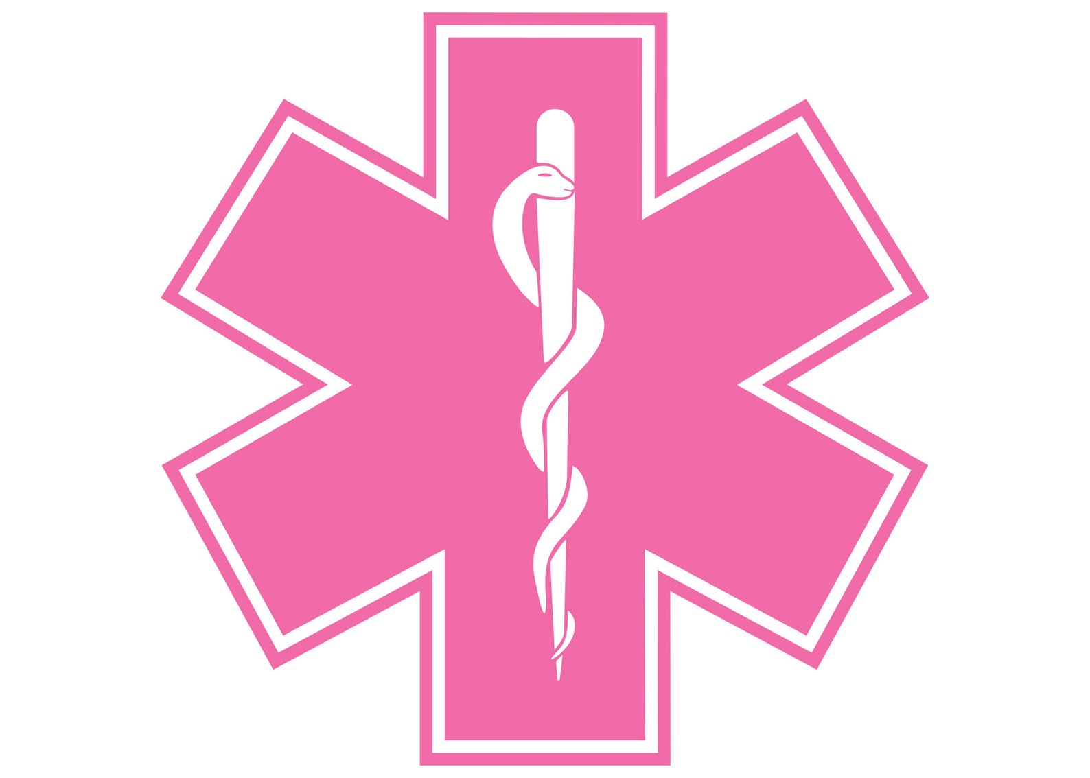 428 Star of Life Pink EMS EMT Vinyl Decal W/ UV - Etsy UK
