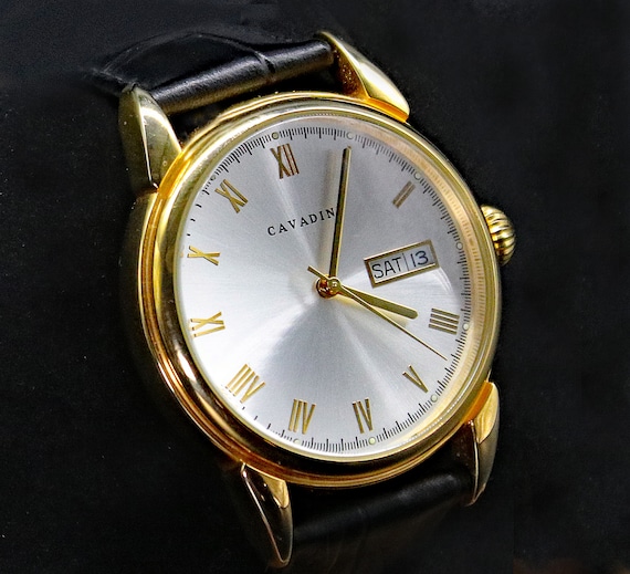 Mechanical Cavadini Men's Wristwatch Domed Crystal Bl… - Gem