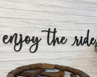 Enjoy the Ride Wood Cutout Sign, Enjoy the Ride Sign, Cycling Room Sign ...