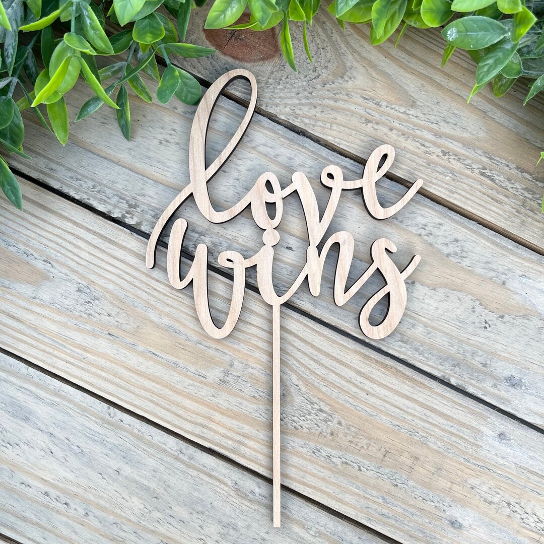 Love Wins Wedding Cake Topper, Engagement Cake Topper, Pride Cake ...