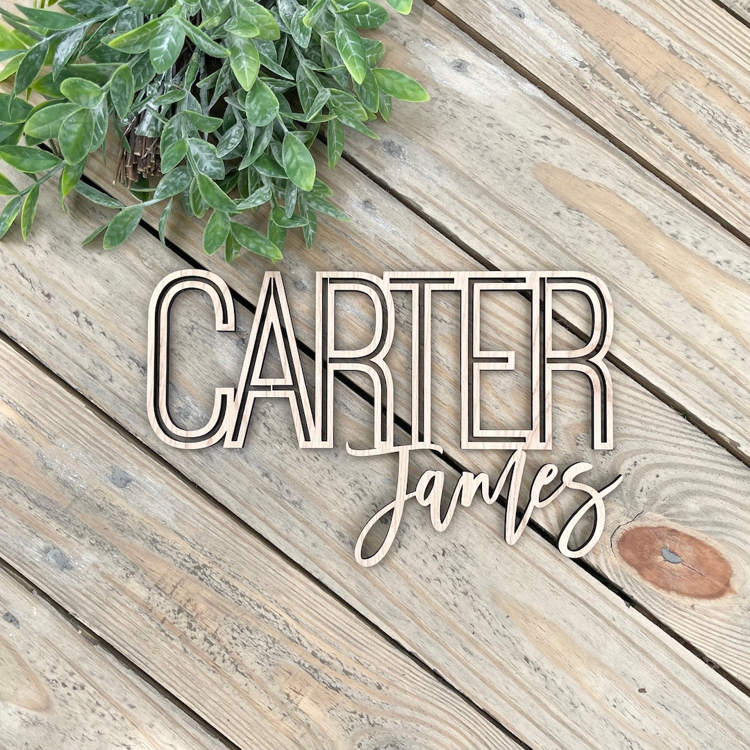 Personalized Baby Boy Name Wood Sign - Nursery Newborn Little Man Wall ...