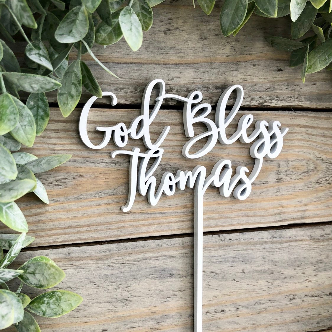 Personalized God Bless Cake Topper - Christening, Baptism, First ...