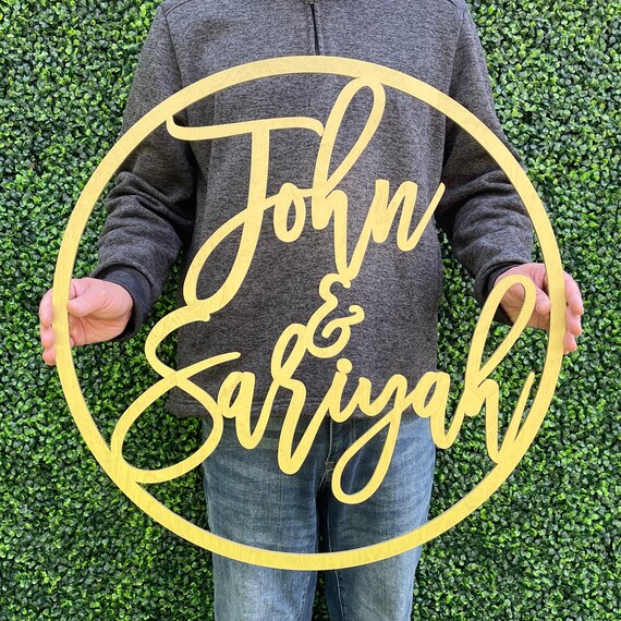 Custom Circle Name Sign Wedding Decor Housewarming Gift - Etsy