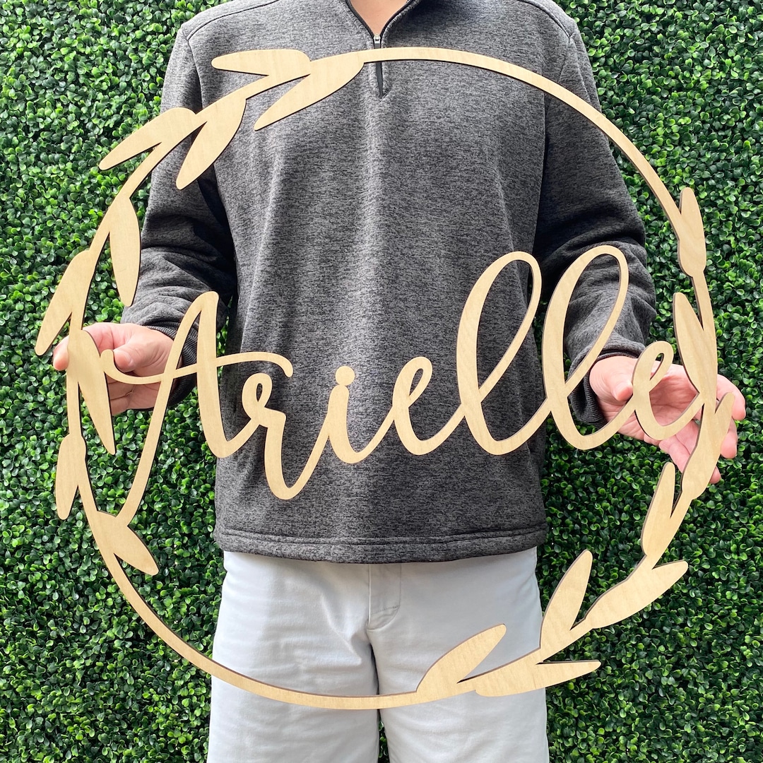 Nursery Wreath With Name, Baby Shower Gift, Baby Shower Wreath With ...