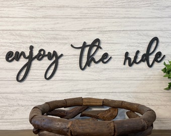 Enjoy the Ride Wood Cutout Sign, Enjoy the Ride Sign, Cycling Room Sign ...