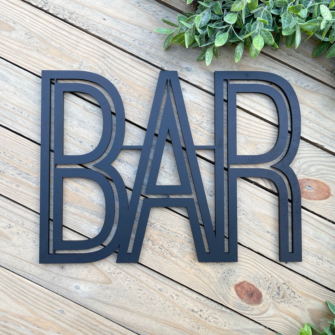 Personalized Bar Sign Bar Laser Cut Wooden Sign Home Bar - Etsy