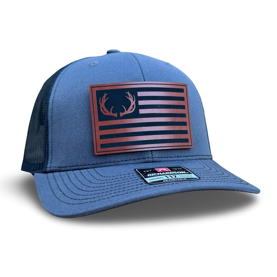 Antler Flag Patch Hat - Patriotic Hunting Hat for Men - American Flag ...
