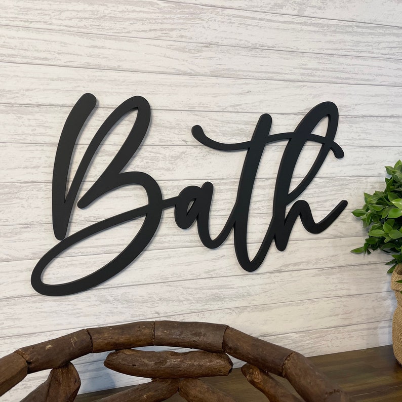 Bath Sign Bathroom Wall Decor Bathroom Sign Bathroom Wall - Etsy