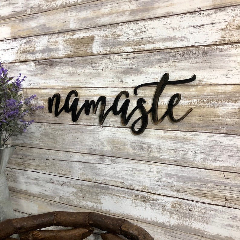 Namaste Sign Cutout Namaste Wood Words Word Cutouts Wooden | Etsy