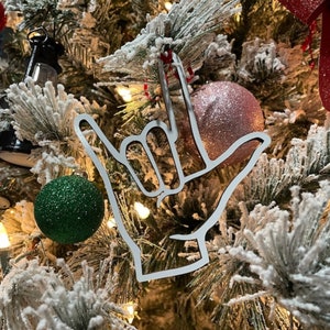 ASL I Love You Ornament, Hand Sign Language Ornament, American Sign ...