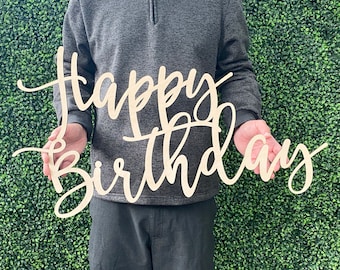 Happy Birthday Wood Sign - Etsy