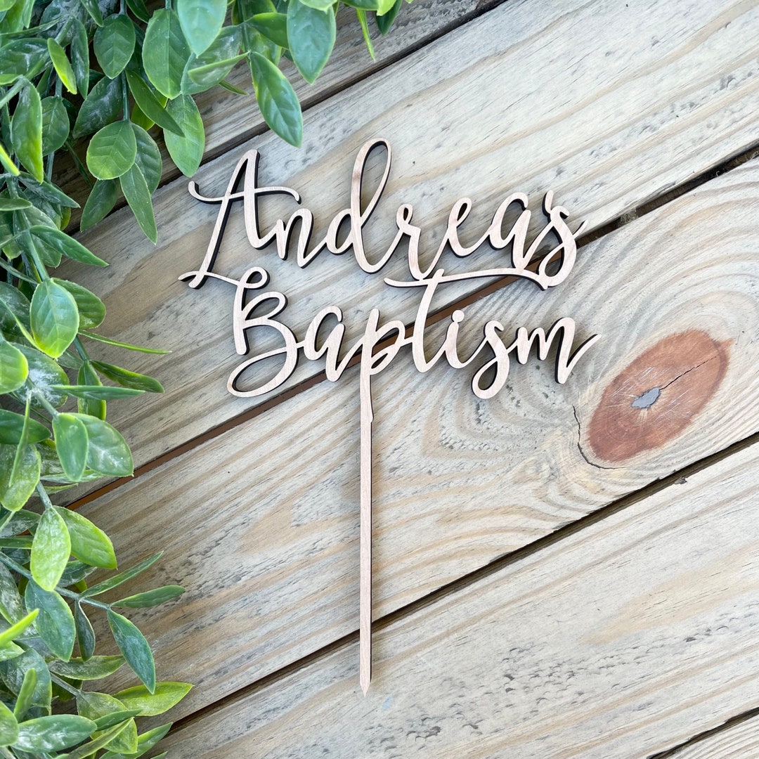 Personalized Baptism Cake Topper With Name, Custom Christening Cake ...