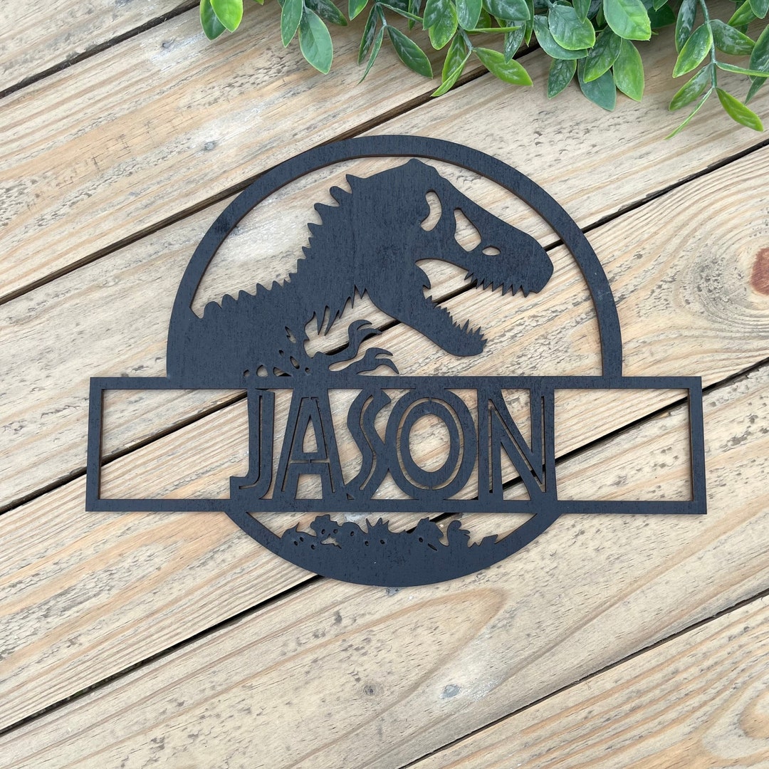 Dinosaur Name Sign Nursery Decor Personalized Wood Sign - Etsy