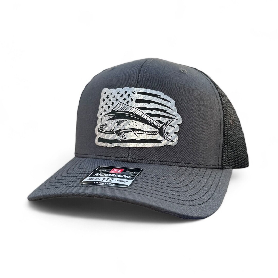 Mahi Mahi Fishing USA Flag Hat, Dolphin Fish Florida Hat, Florida Fish ...