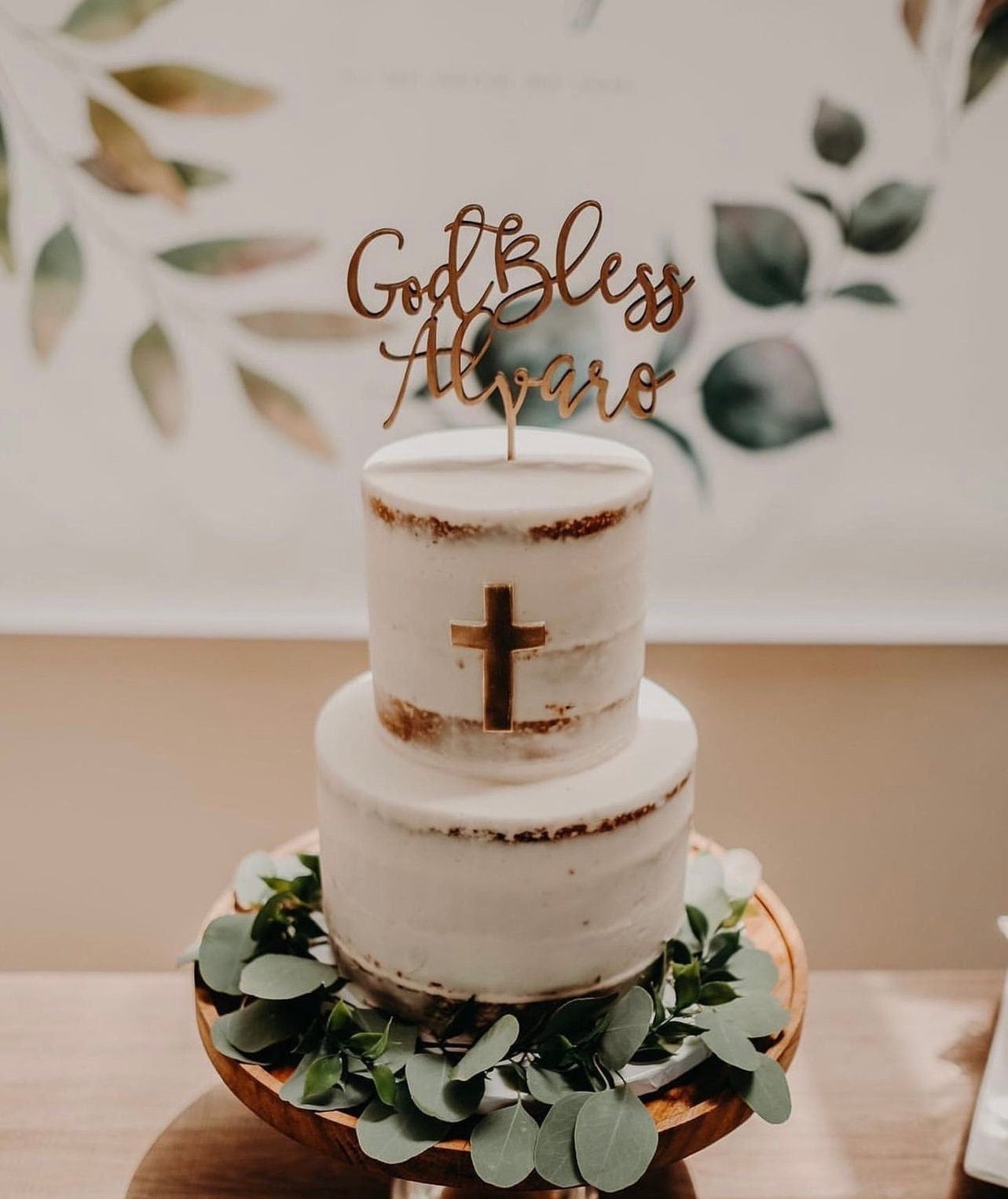 Personalized God Bless Cake Topper - Christening, Baptism, First ...