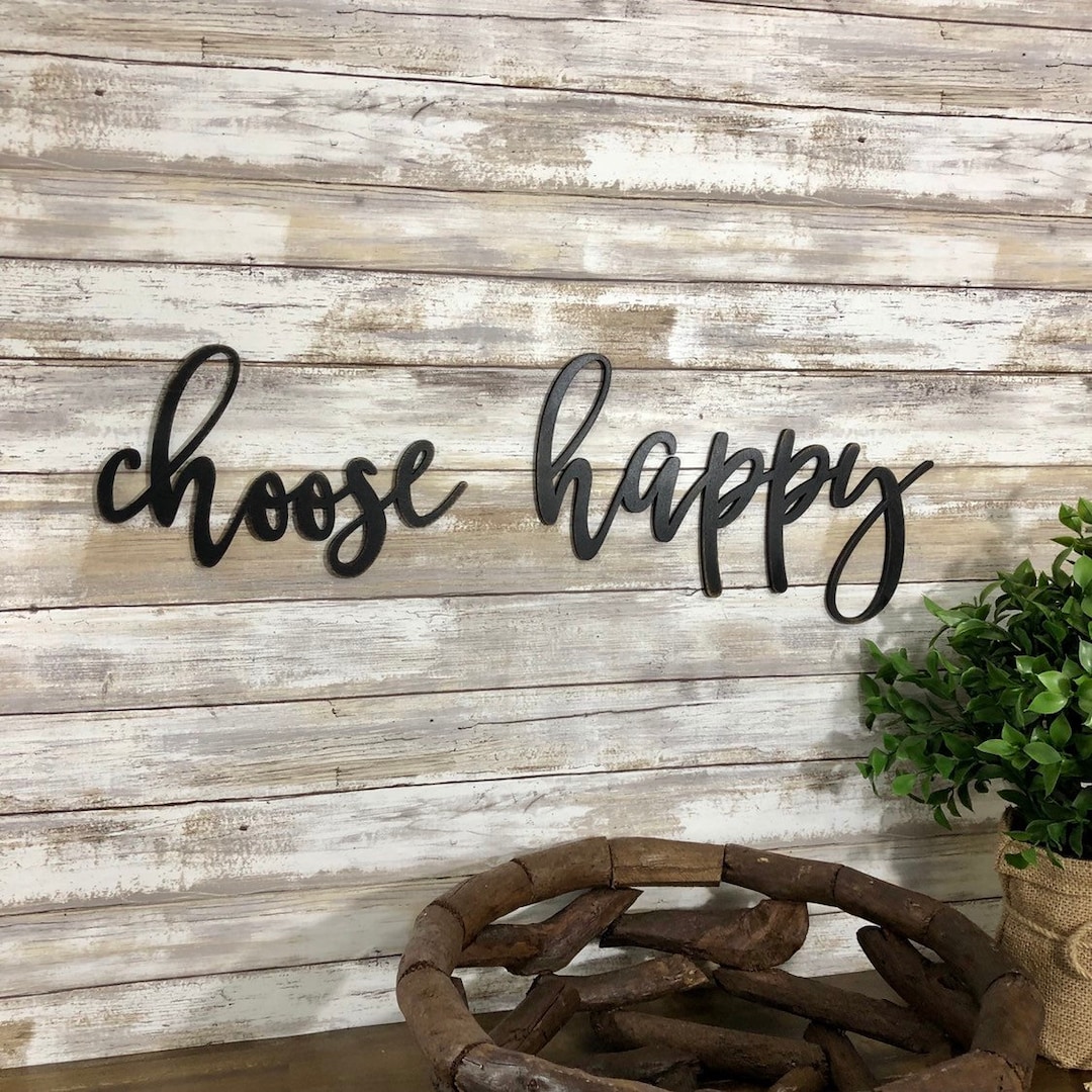 Choose Happy Sign - Inspirational Wall Art for Best Friend - Positive ...