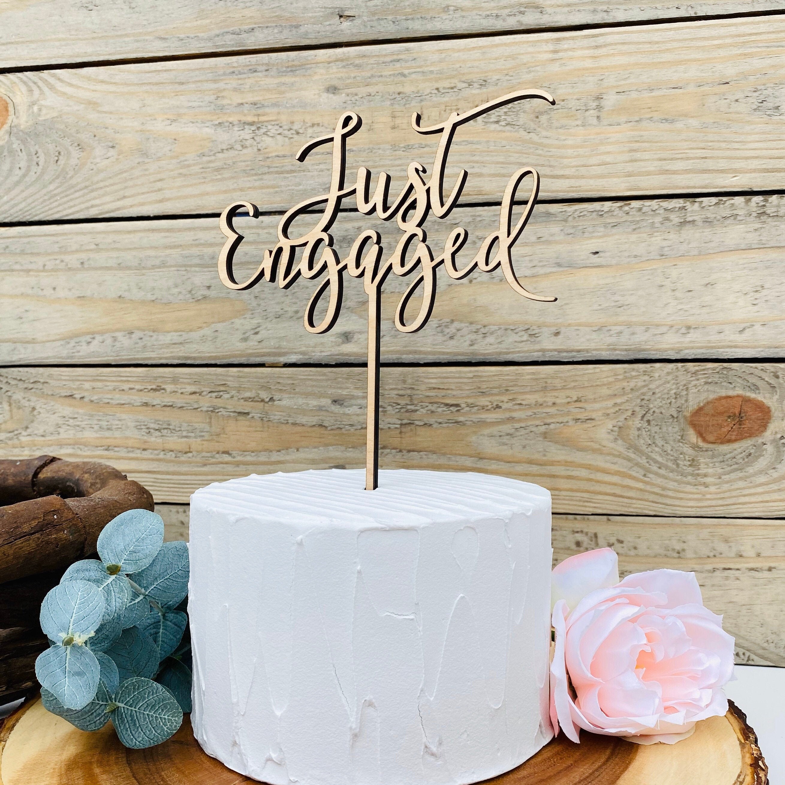 Just Engaged Cake Topper Engagement Cake Topper Bridal | Etsy