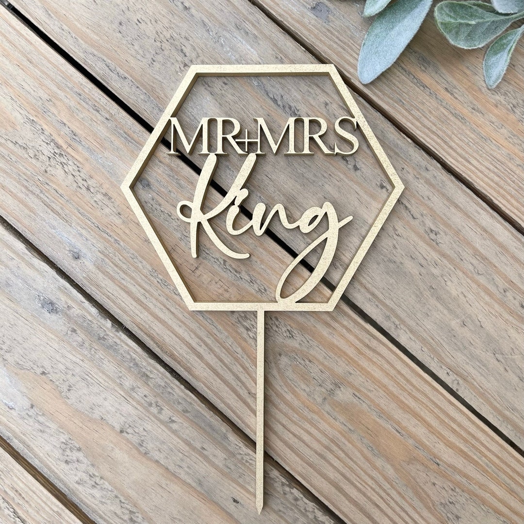 Personalized MR MRS NAME Cake Topper, Wedding Anniversary Valentine Day ...