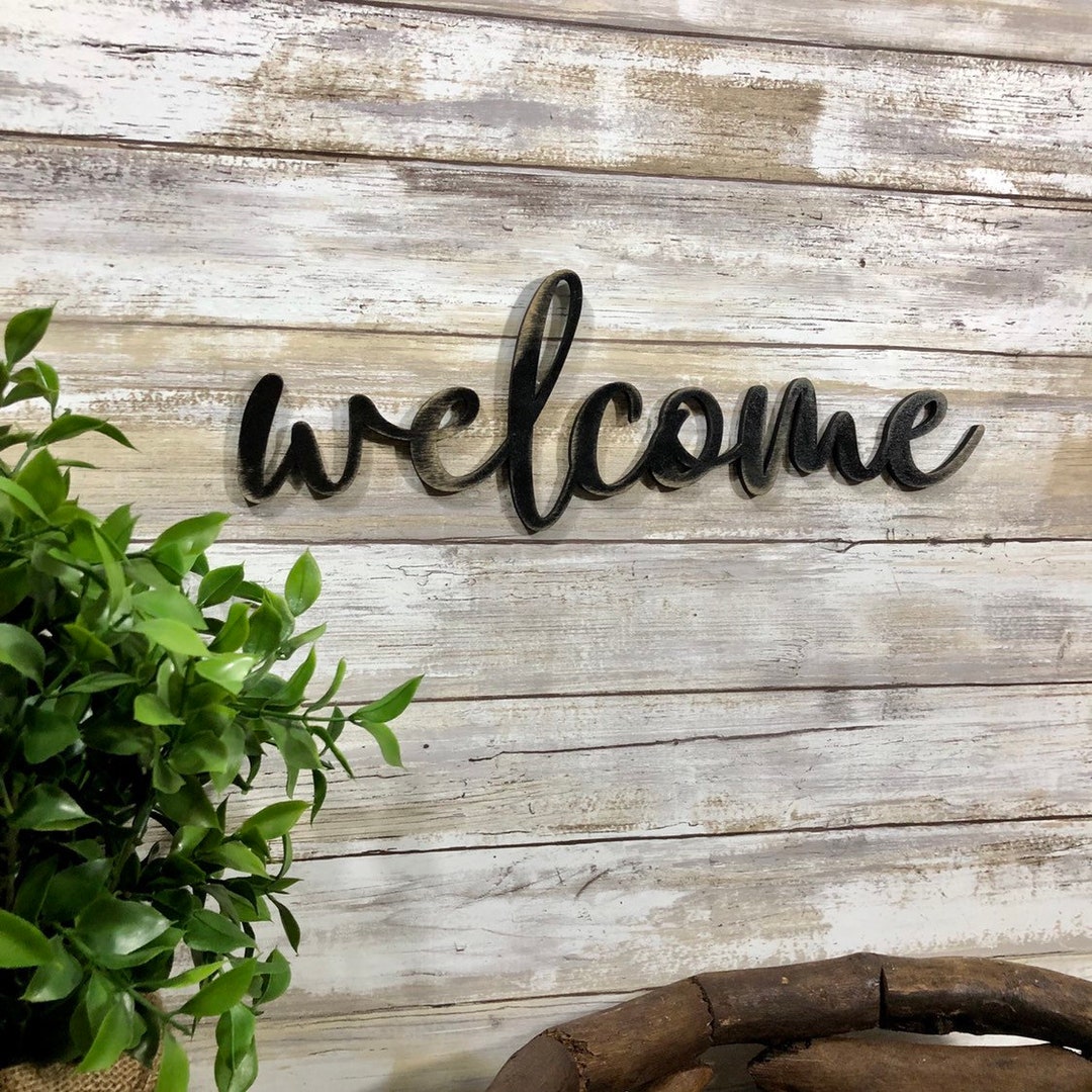Welcome Sign for Home - Modern Home Decor Entryway Sign - Custom Made ...