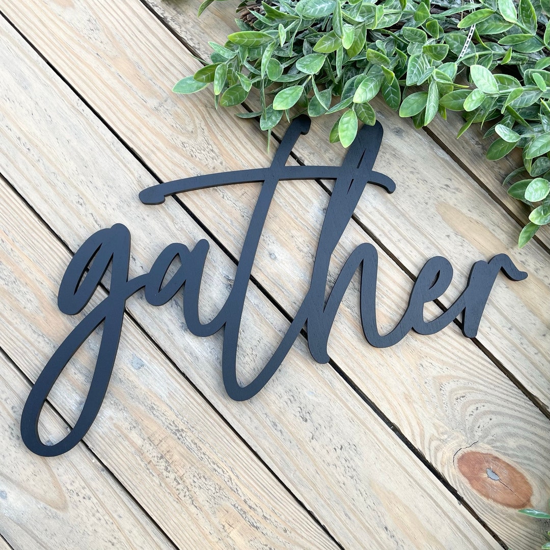 Gather Sign, Gather Wood Sign, Gather Wall Decor, Thanksgiving Decor ...
