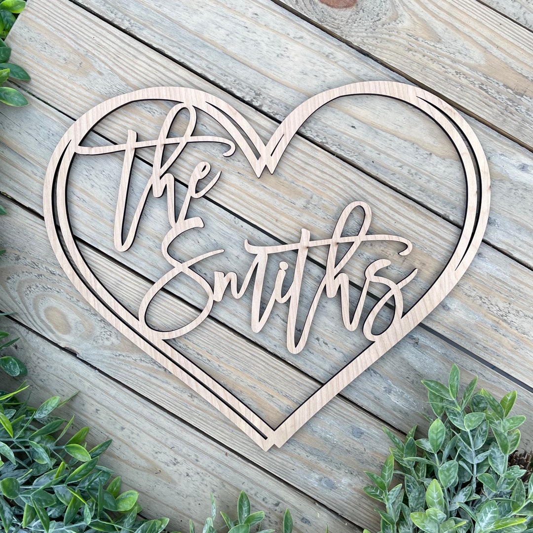 Personalized Wedding Gift for Couple, Heart Sign With Names, Wedding ...