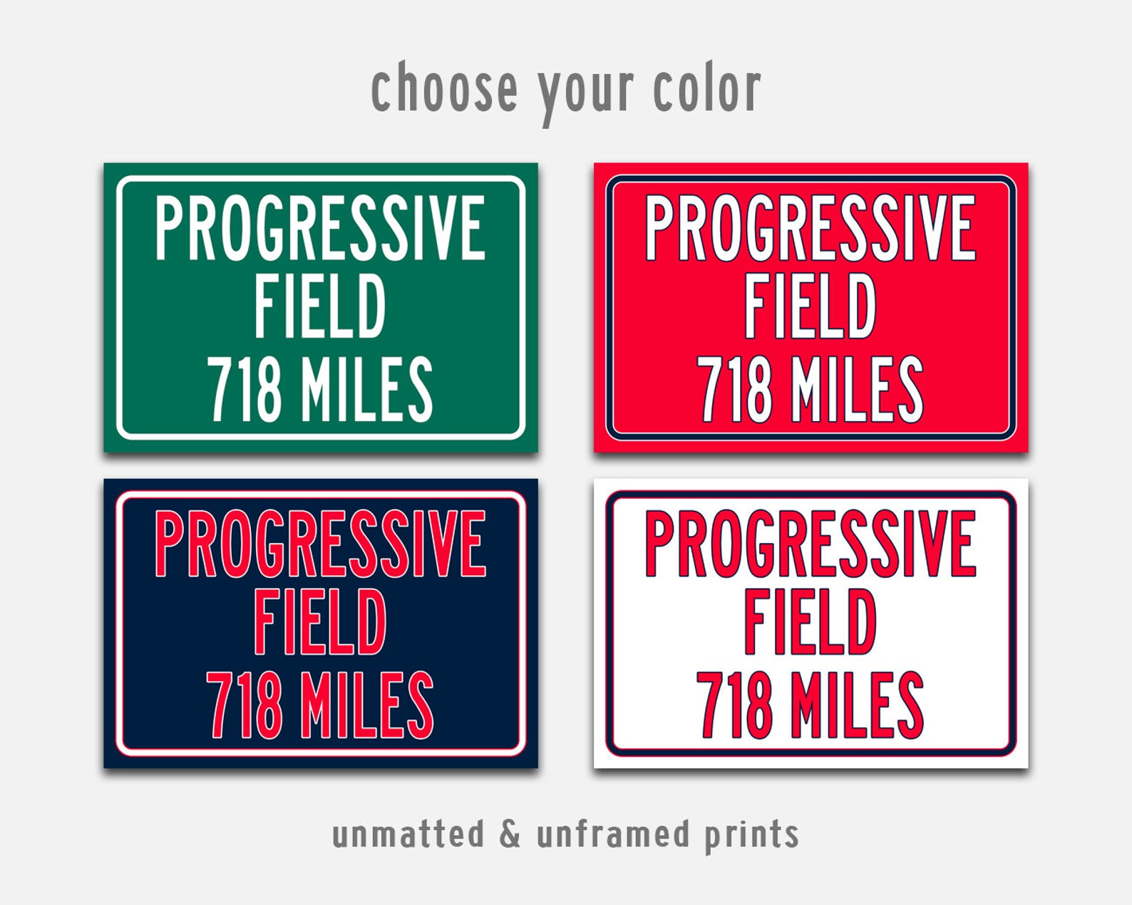 Personalized Progressive Field Distance Sign: Cleveland Indians ...