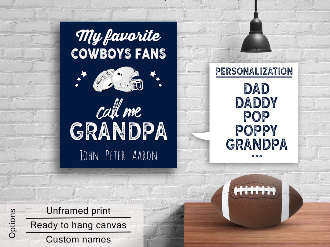 Personalized Dallas Cowboys Grandpa Print or Canvas: Dallas Football ...