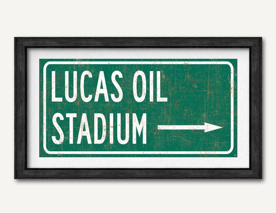 Lucas Oil Stadium Highway Sign, Indianapolis Colts Fan Wall Art Poster ...