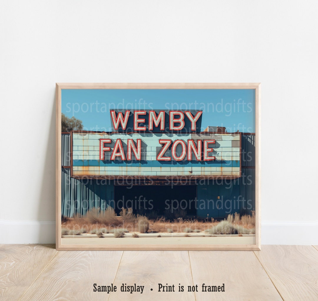 Wemby Fan Zone Poster Print or Canvas, Victor Wembanyama Rustic Retro ...