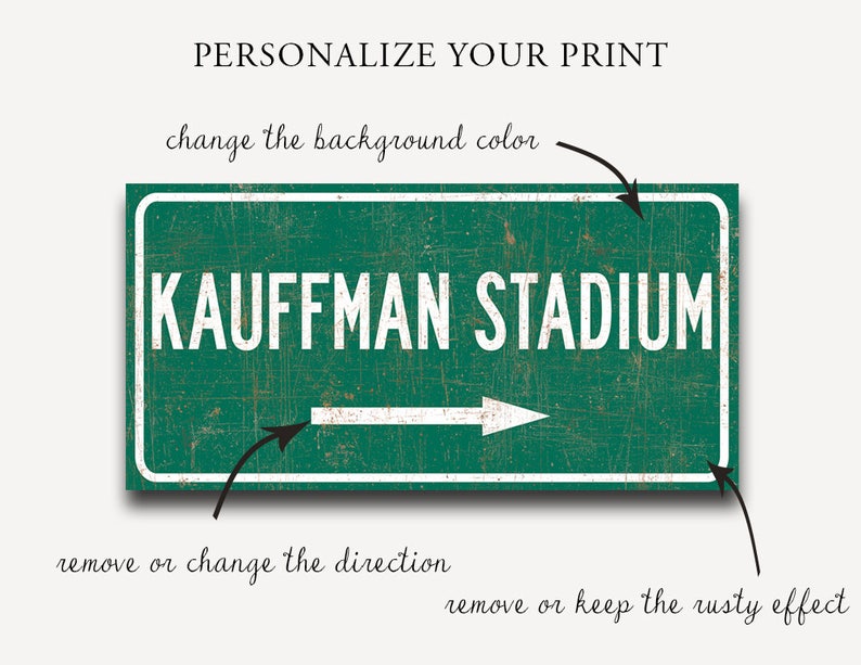 Kauffman Stadium Highway Sign Art Print: Kansas City Royals Fan Gift - Etsy