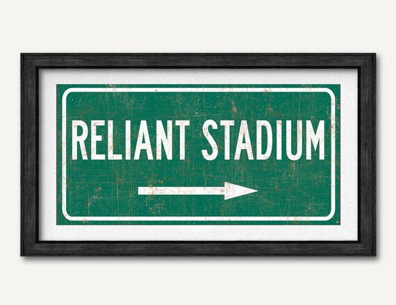 Reliant Stadium Highway Sign Houston Texans Fan Wall Art | Etsy