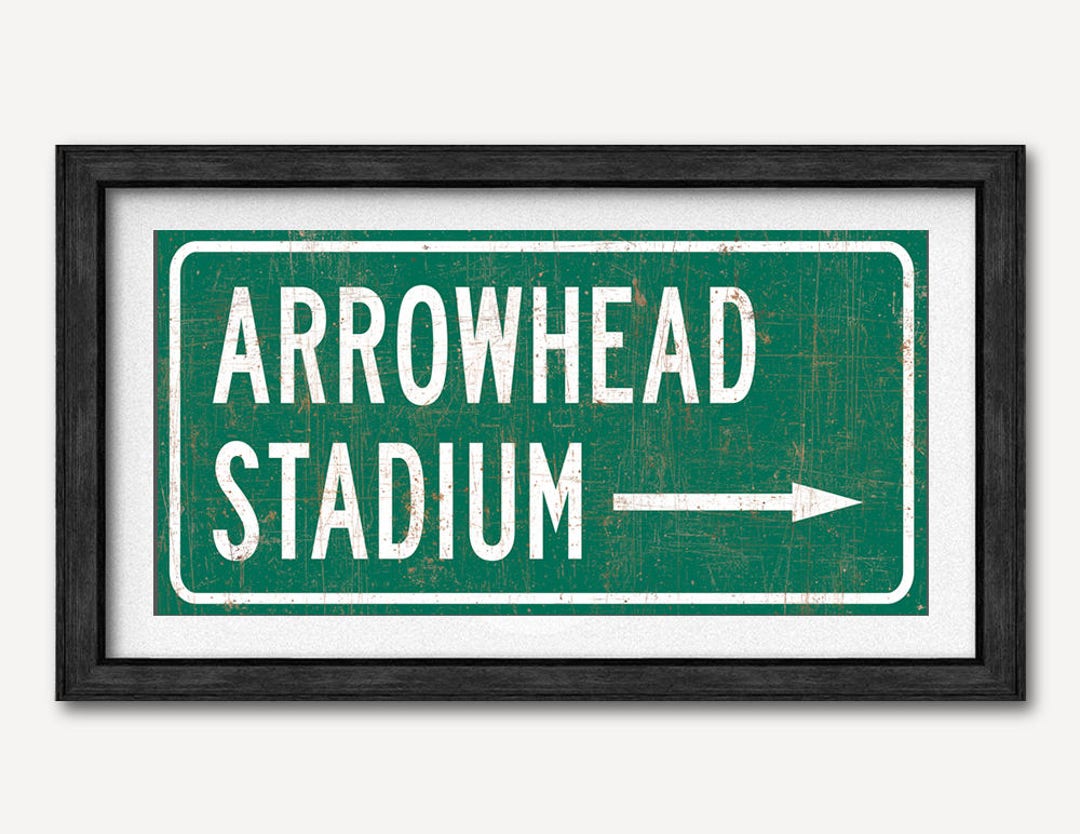 Arrowhead Stadium Highway Sign, Kansas City Chiefs Fan Wall Art Poster ...