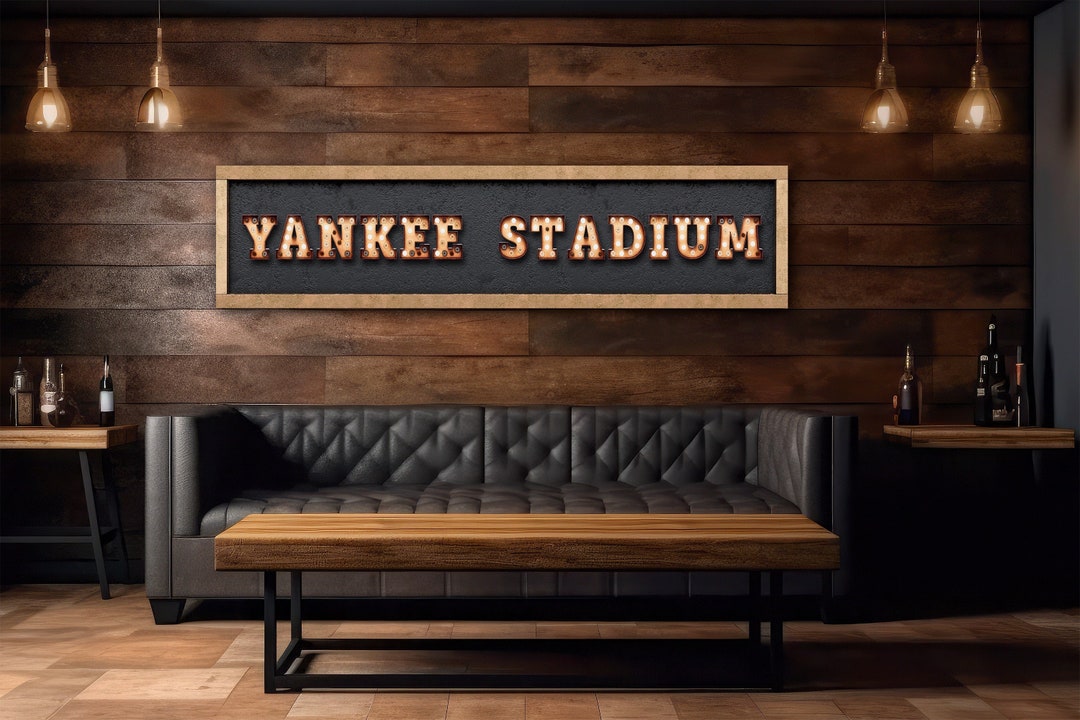 Yankee Stadium Industrial Canvas Sign: New York Yankees Baseball Fan ...