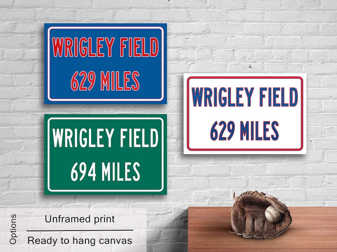 Personalized Highway Distance Sign to Wrigley Field, Chicago Cubs Decor ...