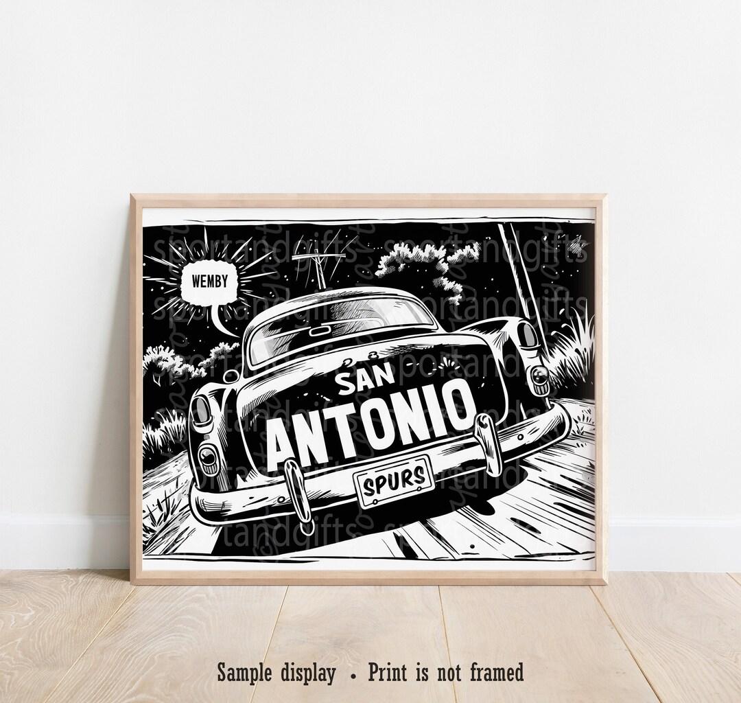 Wemby Car Illustration Poster Print or Canvas, Funny Victor Wembanyama ...