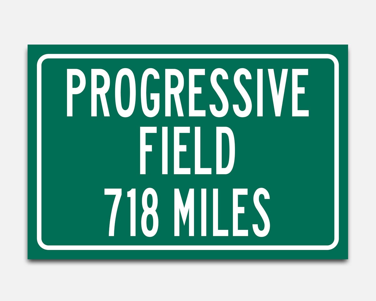 Personalized Progressive Field Distance Sign: Cleveland Indians ...
