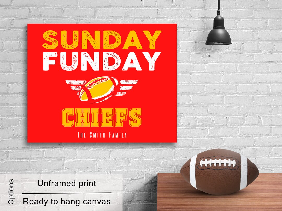 Custom Sunday Funday Kansas City Chiefs Fan Gift Poster Print or Canvas ...