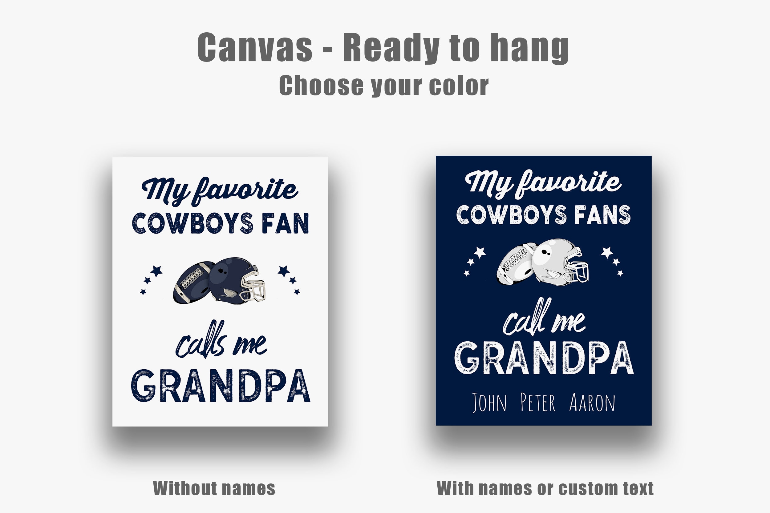 Personalized Dallas Cowboys Grandpa Print or Canvas: Dallas Football ...