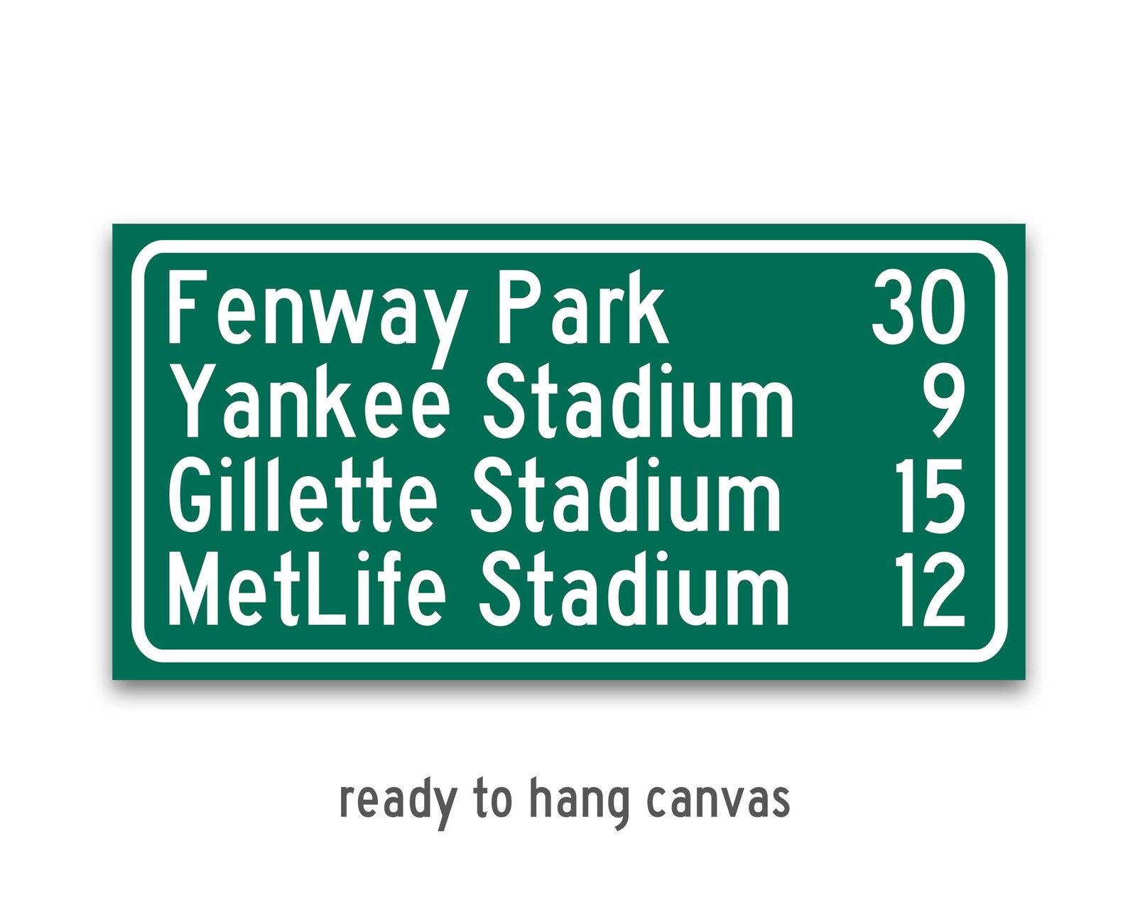 Stadium Distance Sign: Boston NY Sports Fan Art Personalized Print or ...