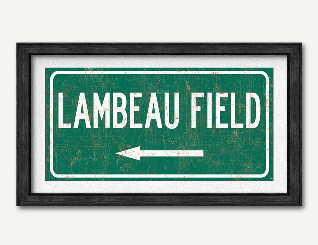 Lambeau Field Highway Sign, Green Bay Packers Fan Wall Art Poster Print ...
