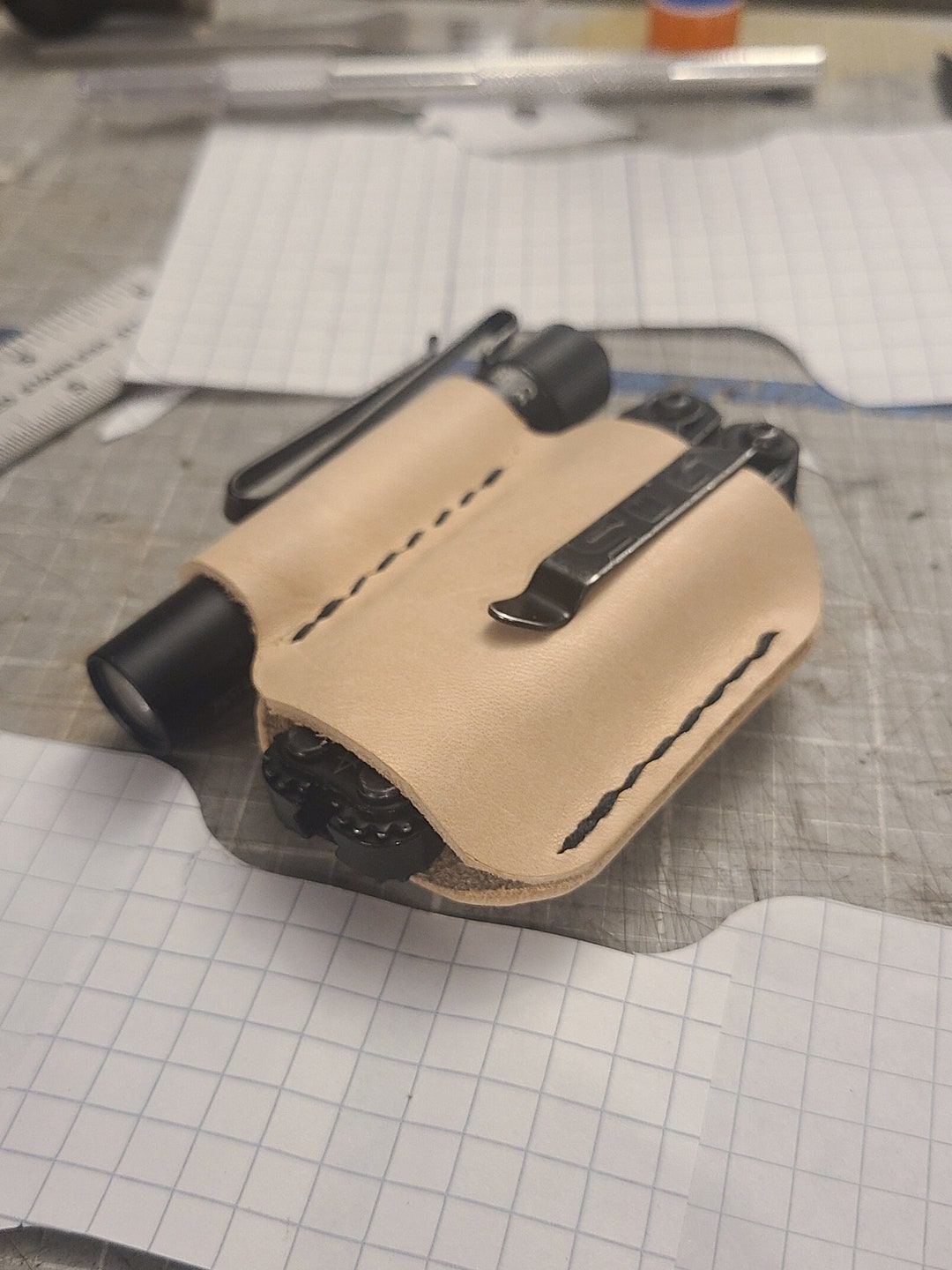 Custom Leather Sheath With Belt Loop for SOG Powerpint and AAA ...