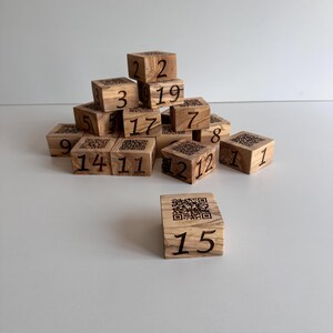 Olive Wood QR Code Table Number Sign - Restaurant Table Ordering System ...