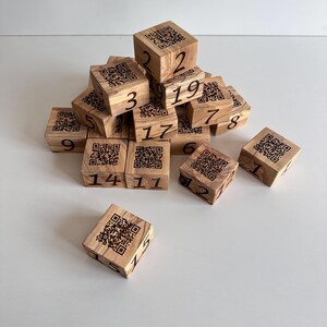 Olive Wood QR Code Table Number Sign - Restaurant Table Ordering System ...