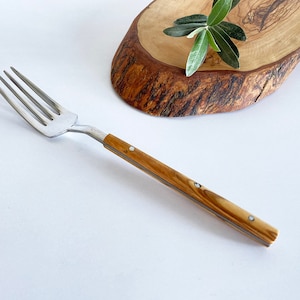 Olive Wood Cutlery, Wood Handle Stainless Steel Cutlery, Luxurious ...