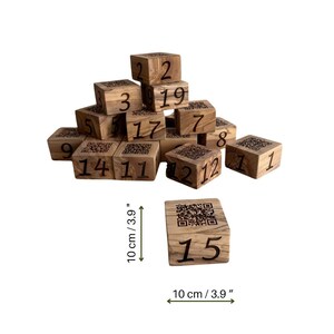Olive Wood QR Code Table Number Sign - Restaurant Table Ordering System ...